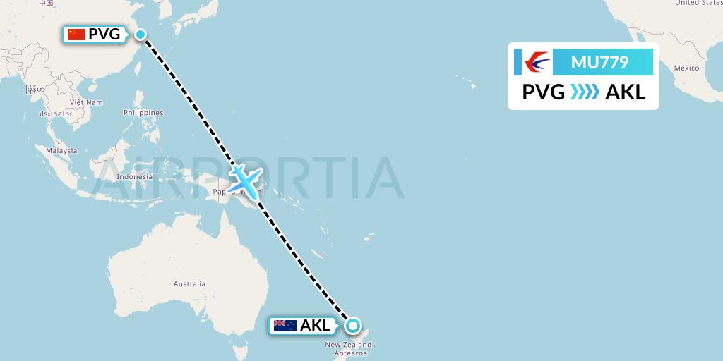 MU779 Flight Status China Eastern Airlines: Shanghai to Auckland (CES779)
