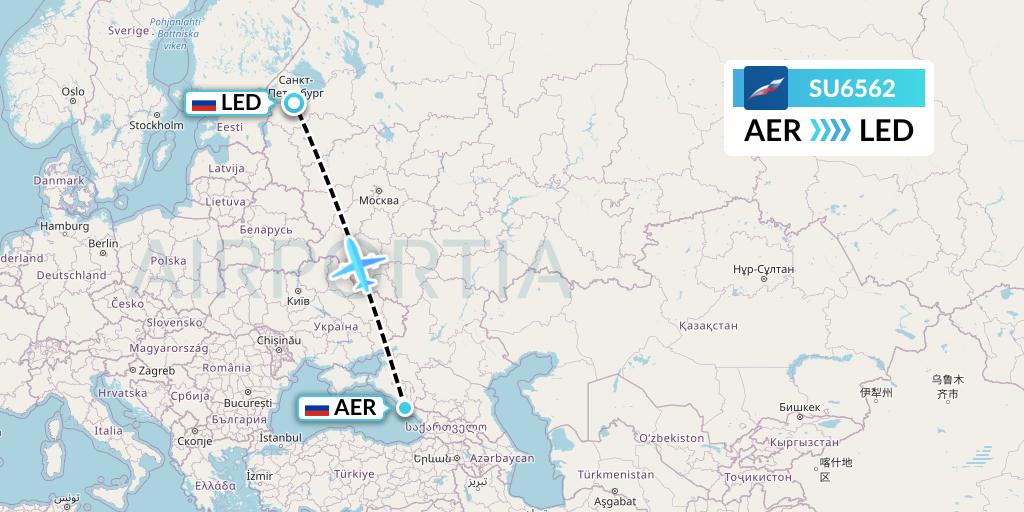 SU6562 Flight Status Aeroflot: Sochi to St. Petersburg (AFL6562)