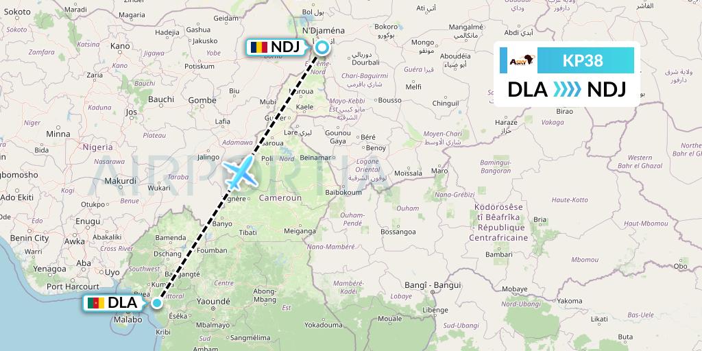 KP38 Flight Status ASKY: Douala to N'Djamena (SKK38)