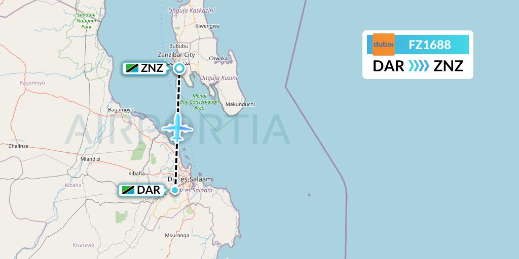 FZ1688 Flight Status FlyDubai: Dar-es-Salaam to Zanzibar (FDB1688)