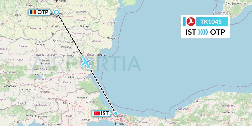 TK1045 Flight Status Turkish Airlines: Istanbul to Bucharest (THY1045)