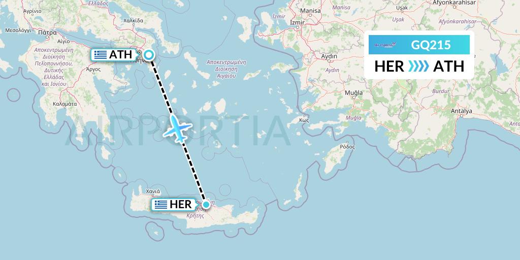 GQ215 Flight Status Sky Express (Greece): Heraklion to Athens (SEH215)