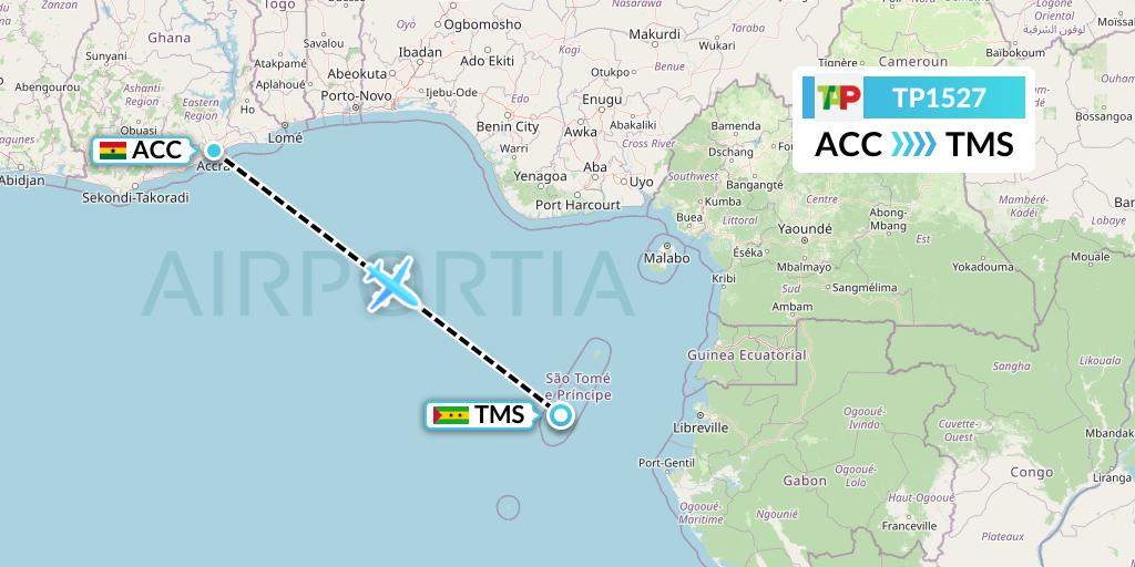 TP1527 Flight Status TAP Portugal: Accra to Sao Tome (TAP1527)