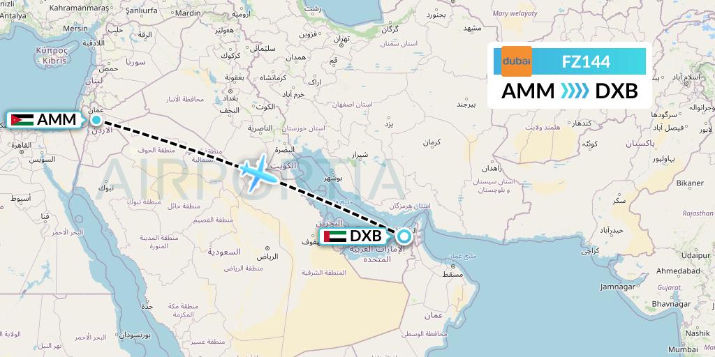 FZ144 Flight Status FlyDubai: Amman to Dubai (FDB144)