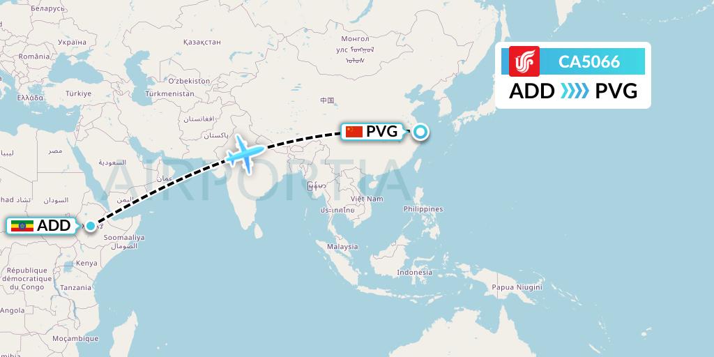 CA5066 Flight Status Air China: Addis Ababa to Shanghai (CCA5066)