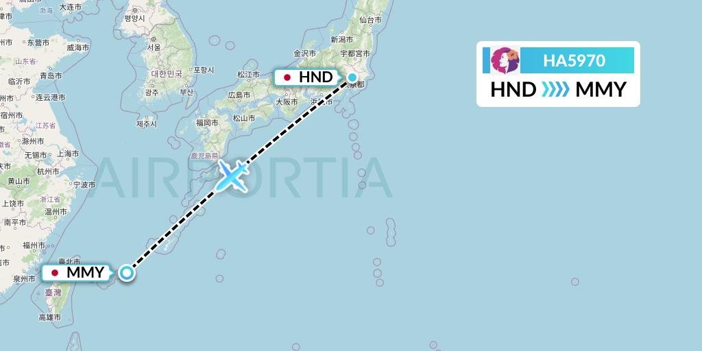 HA5970 Flight Status Hawaiian Airlines: Tokyo to Miyako (HAL5970)