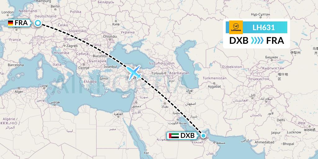 LH631 Flight Status Lufthansa: Dubai to Frankfurt (DLH631)