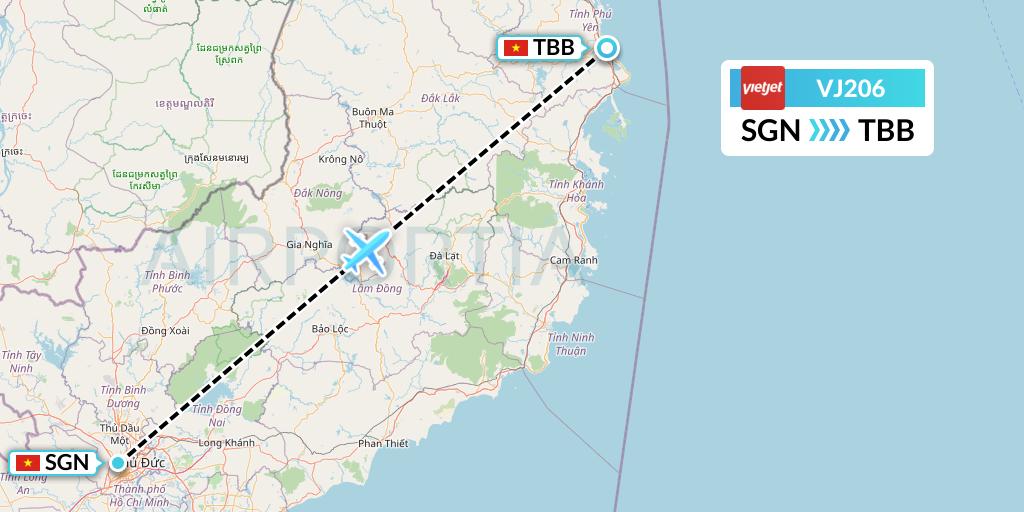 VJ206 Flight Status VietJet Air: Ho Chi Minh City to Tuy Hoa (VJC206)