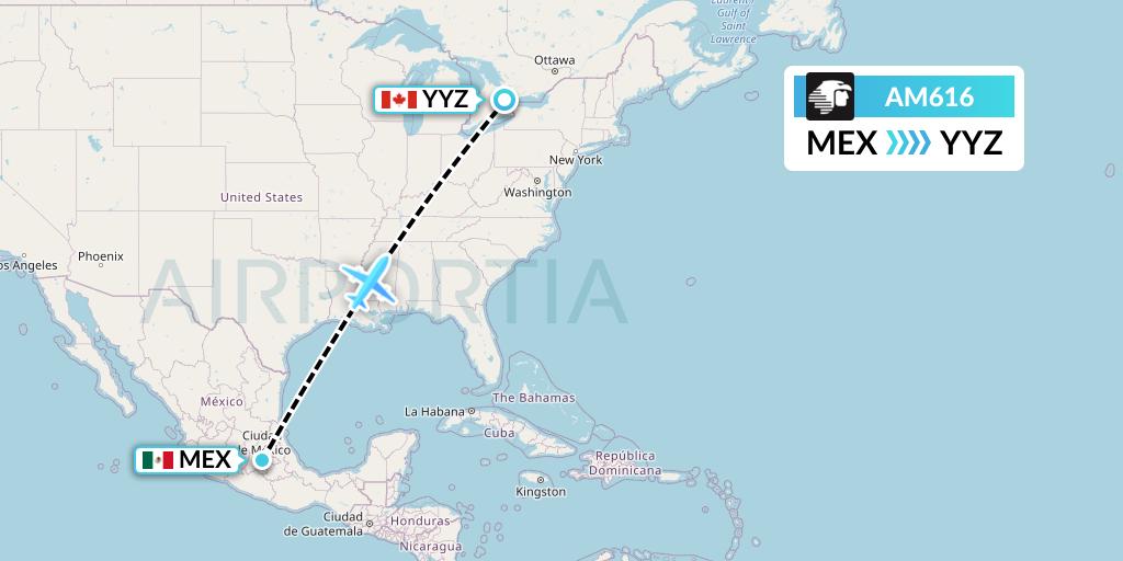 AM616 Flight Status Aeromexico: Mexico City to Toronto (AMX616)