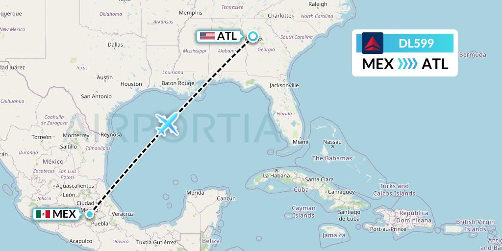 DL599 Flight Status Delta Air Lines: Mexico City to Atlanta (DAL599)