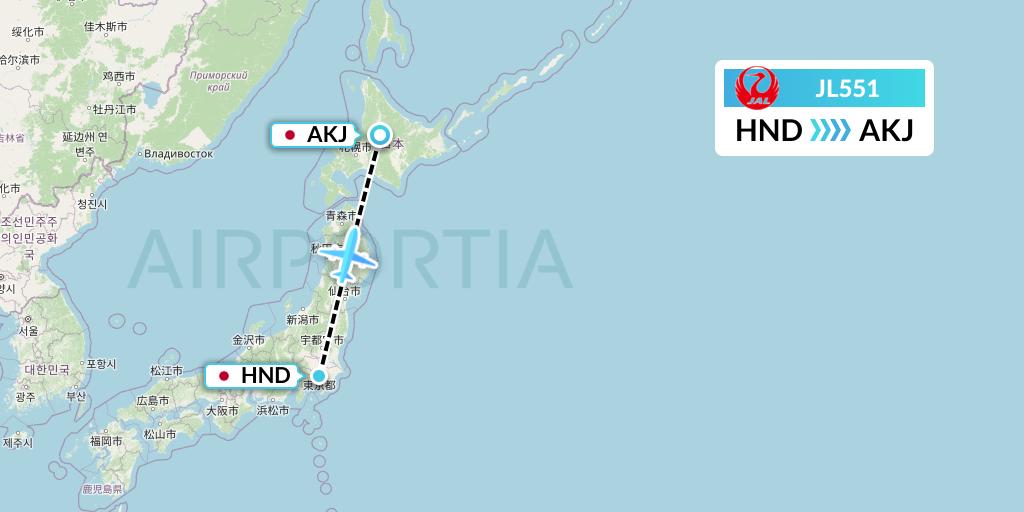 JL551 Flight Status Japan Airlines: Tokyo to Asahikawa (JAL551)