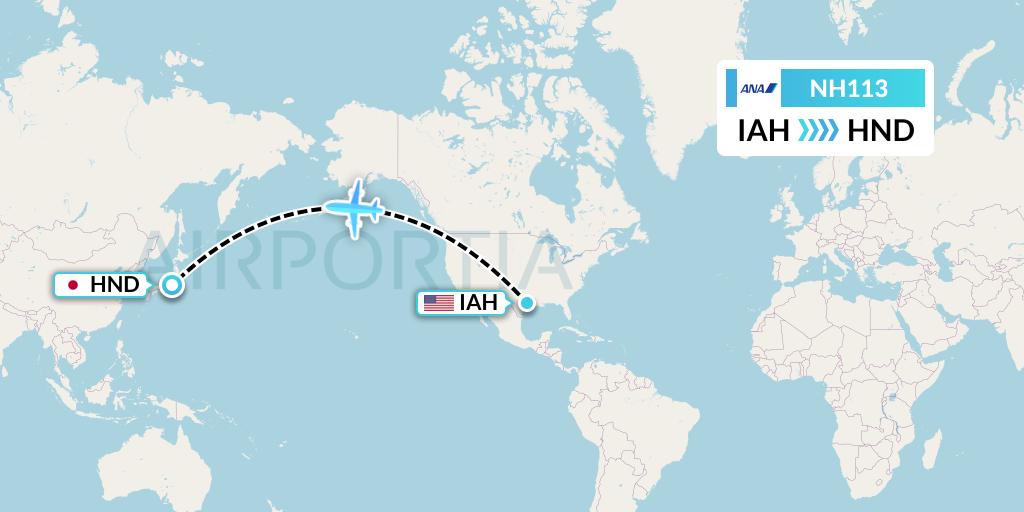 NH113 Flight Status All Nippon Airways: Houston to Tokyo (ANA113)