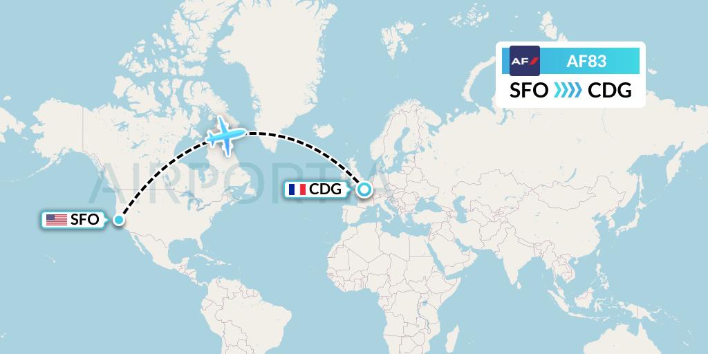 AF83 Flight Status Air France San Francisco To Paris AFR83 