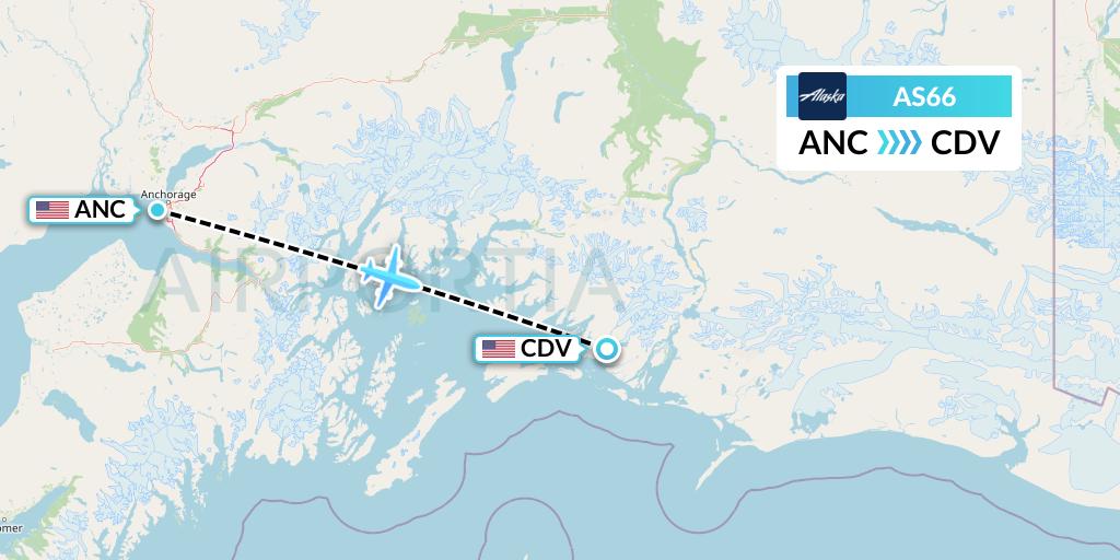 AS66 Flight Status Alaska Airlines: Anchorage to Cordova (ASA66)