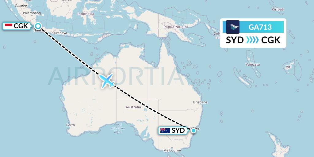 GA713 Flight Status Garuda Indonesia: Sydney to Jakarta (GIA713)
