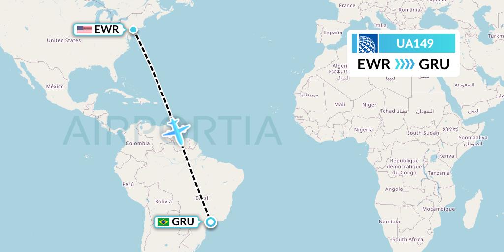 UA149 Flight Status United Airlines: New York to Sao Paulo (UAL149)