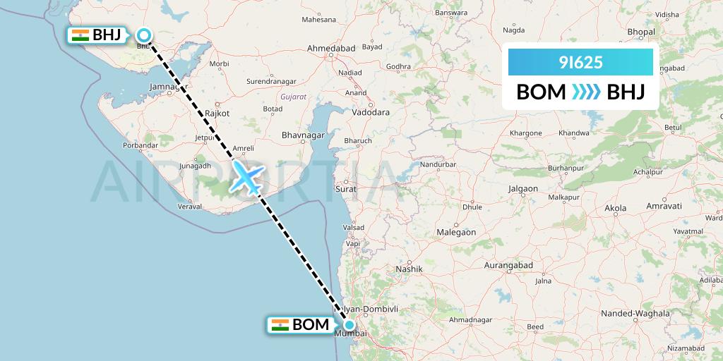 9I625 Flight Status Air India Regional: Mumbai to Bhuj (LLR625)