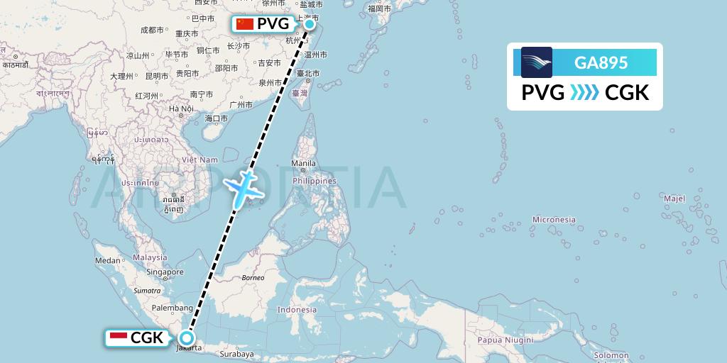 GA895 Flight Status Garuda Indonesia: Shanghai to Jakarta (GIA895)