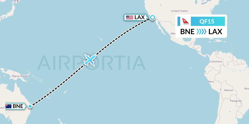 QF15 Flight Status Qantas: Brisbane to Los Angeles (QFA15)