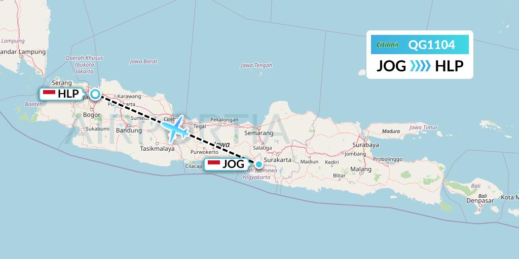 QG1104 Flight Status Citilink: Yogyakarta to Jakarta (CTV1104)