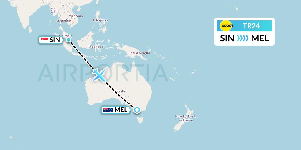 TR24 Flight Status Tigerair: Singapore to Melbourne (TGW24)