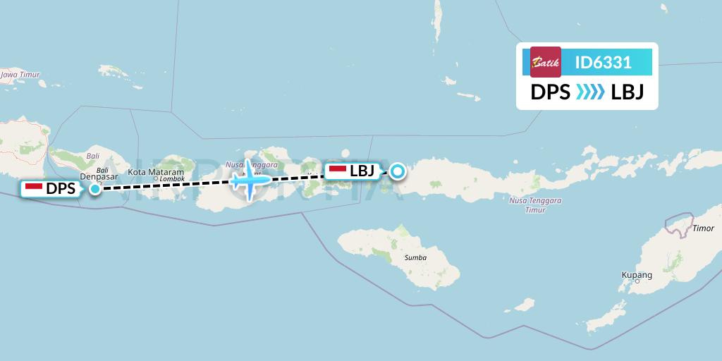 ID6331 Flight Status Batik Air: Denpasar to Labuan Bajo (BTK6331)