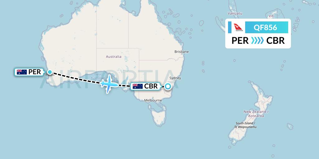 QF856 Flight Status Qantas: Perth to Canberra (QFA856)