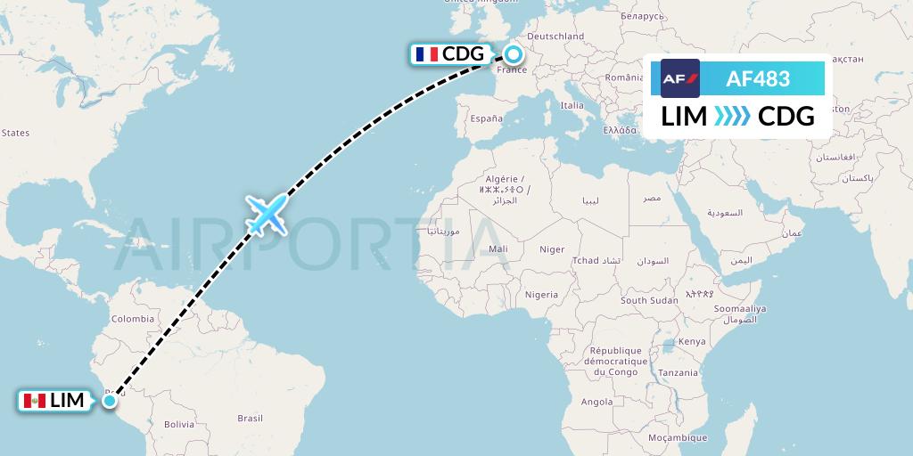 AF483 Flight Status Air France: Lima to Paris (AFR483)