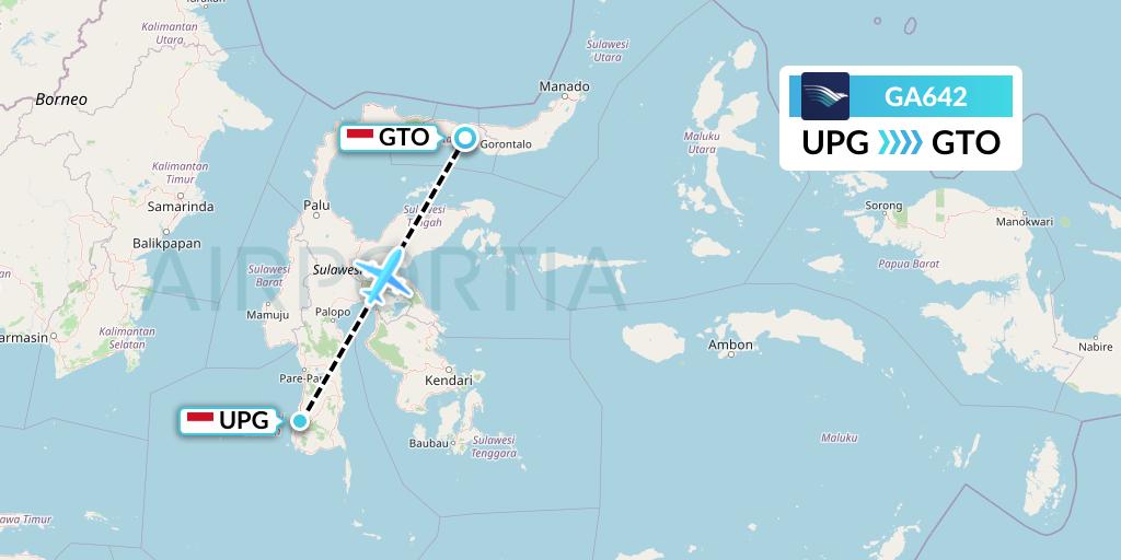 GA642 Flight Status Garuda Indonesia: Makassar to Gorontalo (GIA642)
