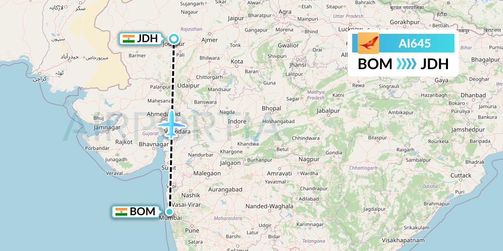 AI645 Flight Status Air India: Mumbai to Jodhpur (AIC645)