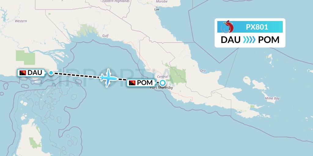 PX801 Flight Status Air Niugini: Daru to Port Moresby (ANG801)