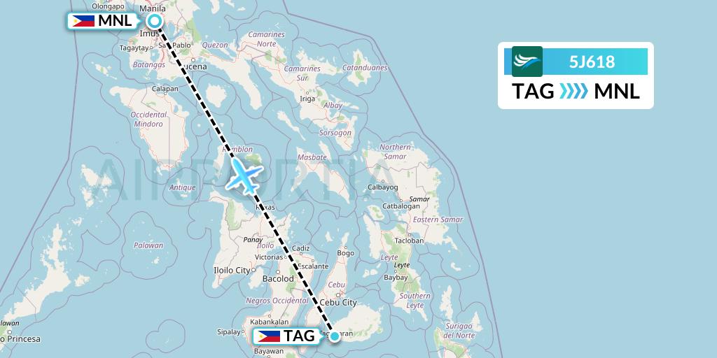 5J618 Flight Status CEBU Pacific Air: Tagbilaran City to Manila (CEB618)