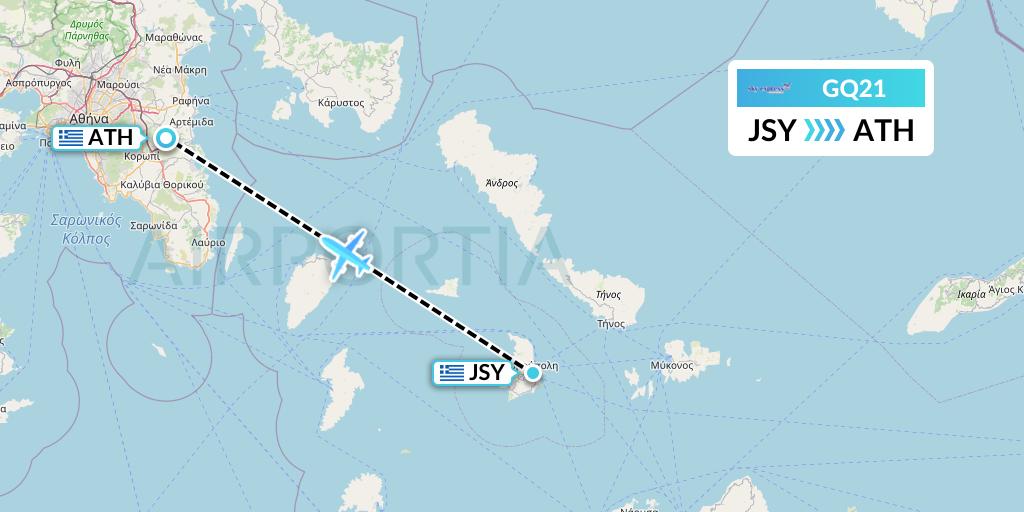 GQ21 Flight Status Sky Express (Greece): Syros Island to Athens (SEH21)