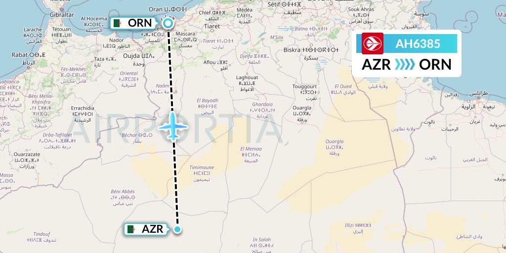 AH6385 Flight Status Air Algerie: Adrar to Oran (DAH6385)