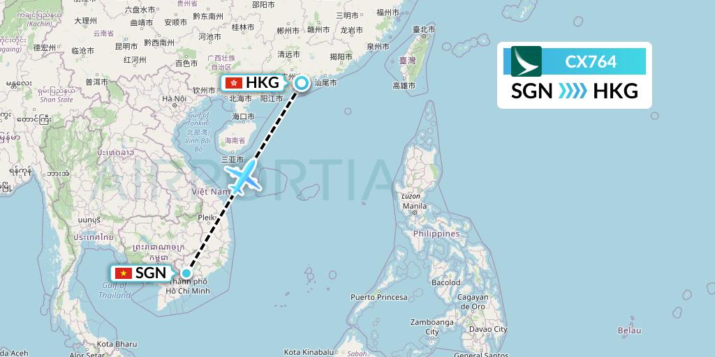 CX764 Flight Status Cathay Pacific: Ho Chi Minh City to Hong Kong (CPA764)