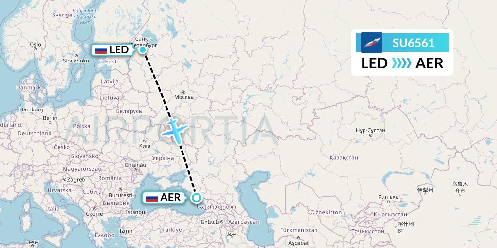 SU6561 Flight Status Aeroflot: St. Petersburg to Sochi (AFL6561)