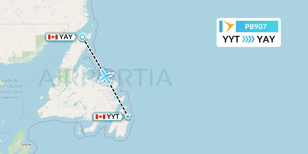 PB907 Flight Status PAL Airlines: St. John's to St. Anthony (PVL907)