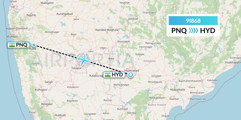 9I868 Flight Status Air India Regional: Pune to Hyderabad (LLR868)