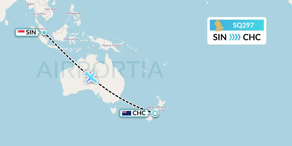 SQ297 Flight Status Singapore Airlines: Singapore to Christchurch (SIA297)