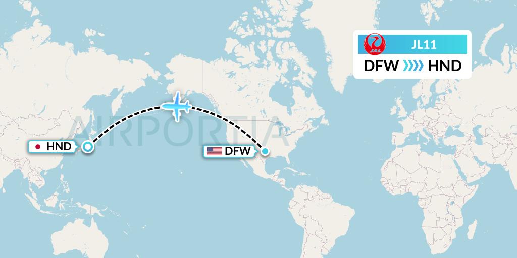 JL11 Flight Status Japan Airlines: Dallas to Tokyo (JAL11)