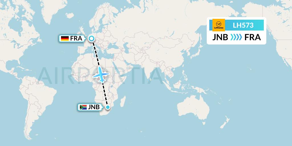 LH573 Flight Status Lufthansa: Johannesburg to Frankfurt (DLH573)