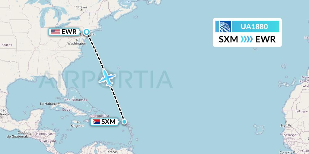 UA1880 Flight Status United Airlines: Sint Maarten to New York (UAL1880)