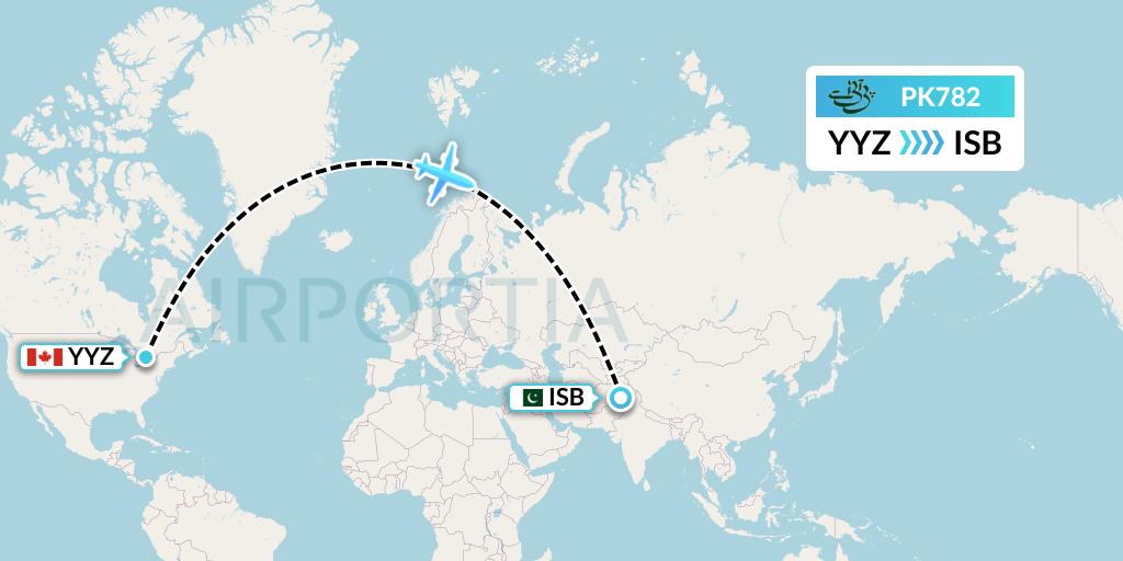 PK782 Flight Status Pakistan International Airlines: Toronto to ...