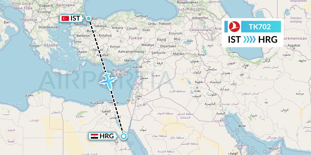 TK702 Flight Status Turkish Airlines: Istanbul to Hurghada (THY702)