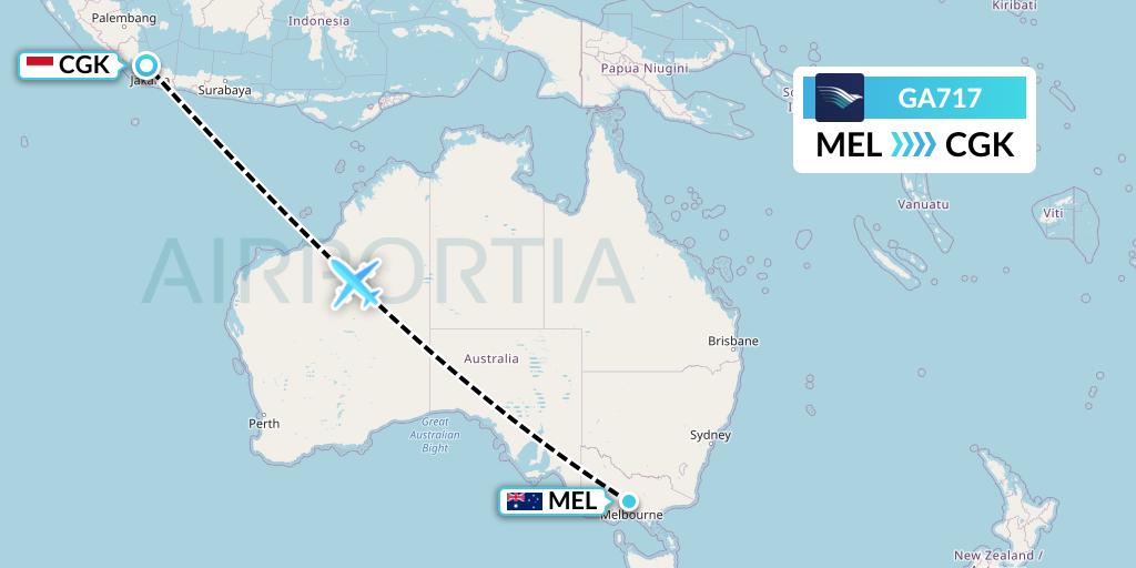 GA717 Flight Status Garuda Indonesia: Melbourne to Jakarta (GIA717)