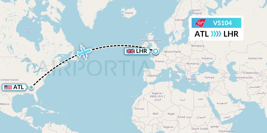 VS104 Flight Status Virgin Atlantic Airways: Atlanta to London (VIR104)