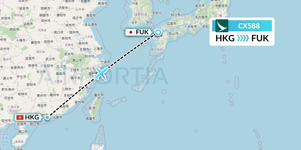 CX588 Flight Status Cathay Pacific: Hong Kong to Fukuoka (CPA588)