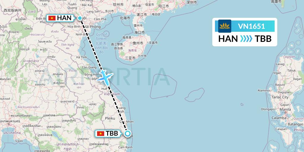 VN1651 Flight Status Vietnam Airlines: Hanoi to Tuy Hoa (HVN1651)
