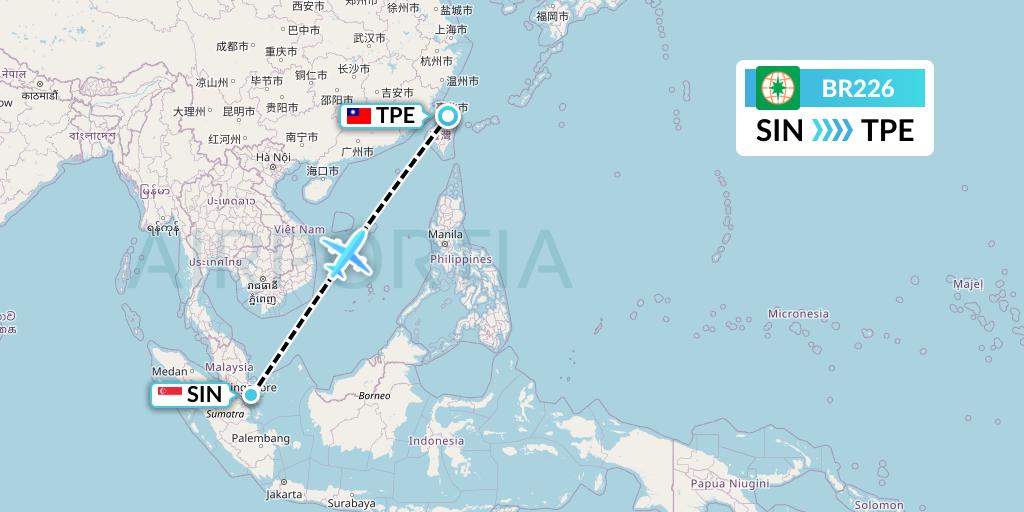 BR226 Flight Status EVA Air: Singapore to Taipei (EVA226)