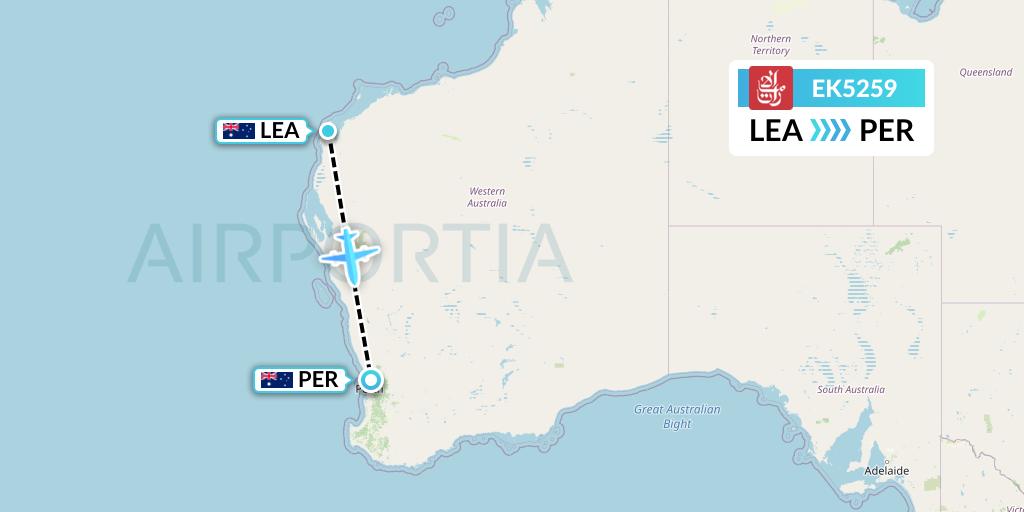 EK5259 Flight Status Emirates: Learmonth to Perth (UAE5259)